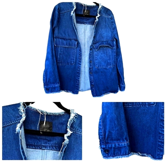 Zara | Jackets & Coats | Zara Frayed Jean Jacket | Poshmark